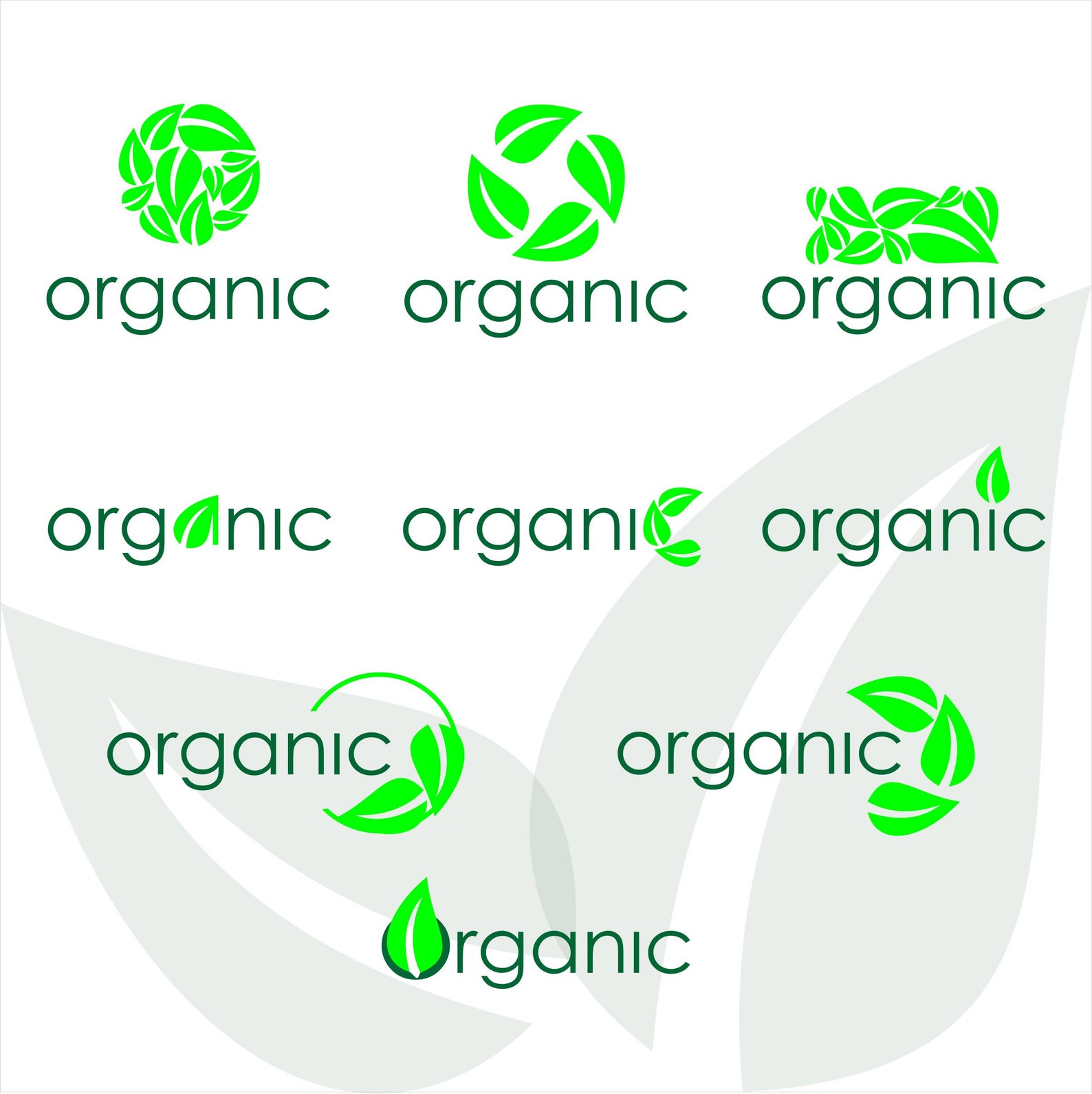 Organic Logo Green Svg, Dxf, Png, Eps. Graphic Design, Logo Maker, Logo ...
