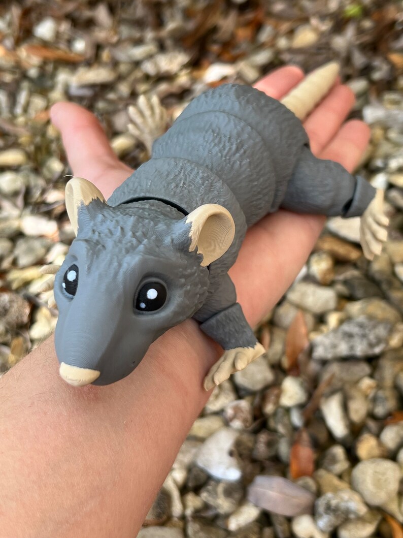 Articulated Cute Rat 10 Inches 25cm 3D Printed Rat Anxiety Fidget, Desk ...