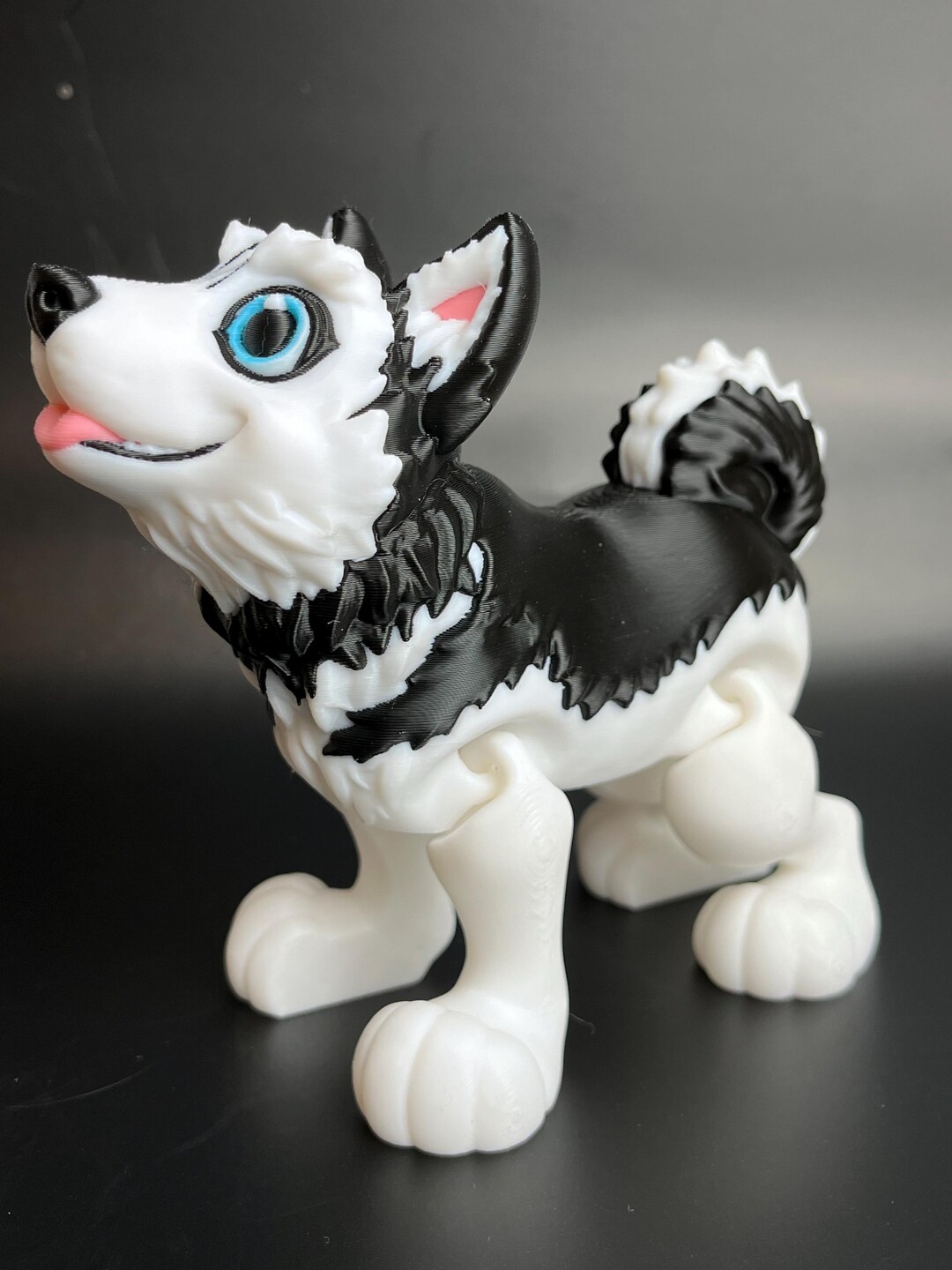 Husky Flexi Articulated Toy Moving Limbs black and Grey, Fidget Toy - Etsy