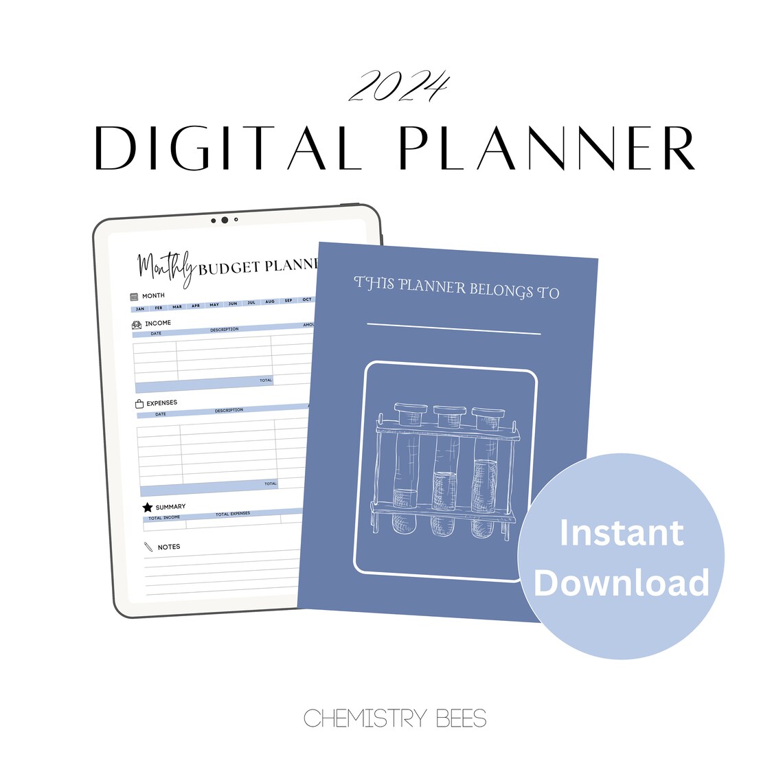 2024 Chemistry Digital Planner 2024 Digital Planner Atom Planner 2024 ...