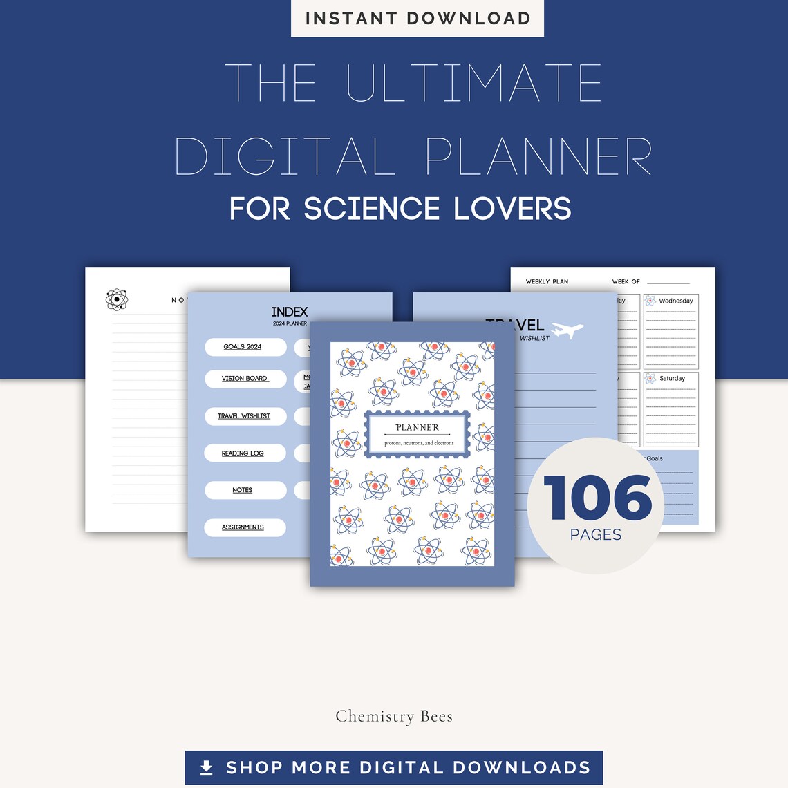 2024 Chemistry Digital Planner 2024 Digital Planner Atom Planner 2024 ...