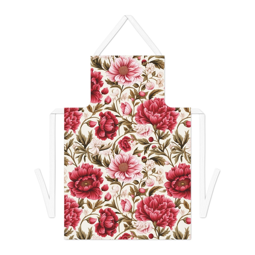 William Morris Inspired Kitchen Apron for Adults, Dahlia Kitchen Apron ...