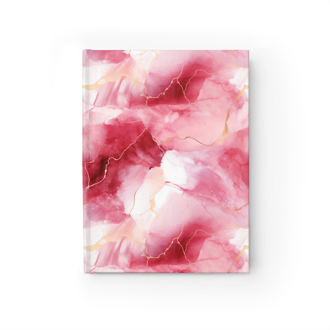 Pink Marble Elegance Journal | Ruled Line Hardcover Notebook | Artistic ...