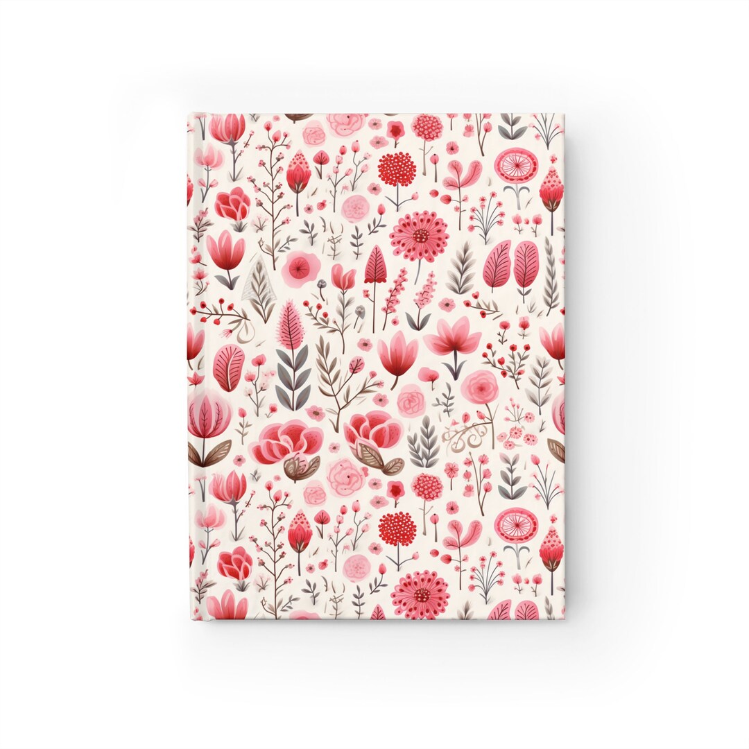 Blushing Blossoms Hardcover Journal | Pink Floral Array Design | 5"x7 ...