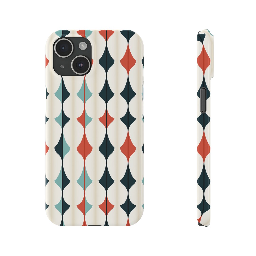 Mid-century Modern Geometric Phone Case – Retro Inspired Design – Slim ...