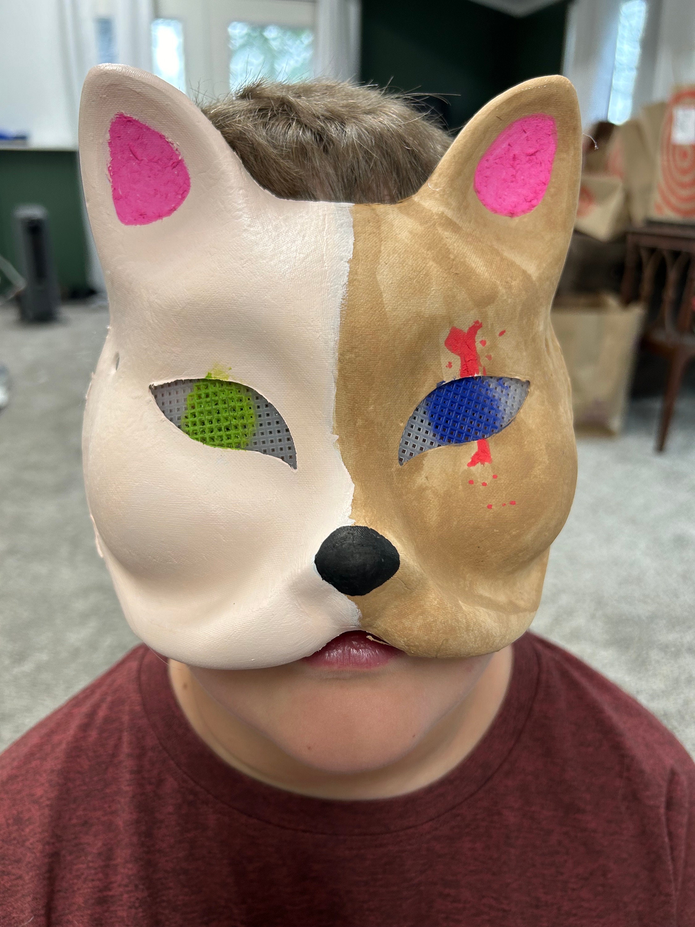 Two-faced Feline Mask Therian Mask - Etsy