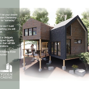 Tilt Loft- Hillside Cabin Plans: 1000 SF Modern Loft Cottage PDF ...