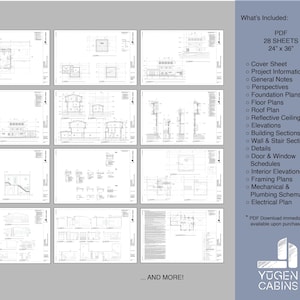 PT Cabin Design Drawings, 1500 Sq. Ft. Lodge Blueprints, PDF Download ...