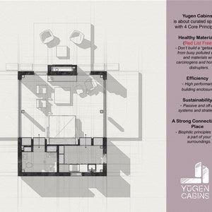 Yugen Studio ADU Cabin Design Drawings: Modern Cottage Blueprint 22'x26 ...