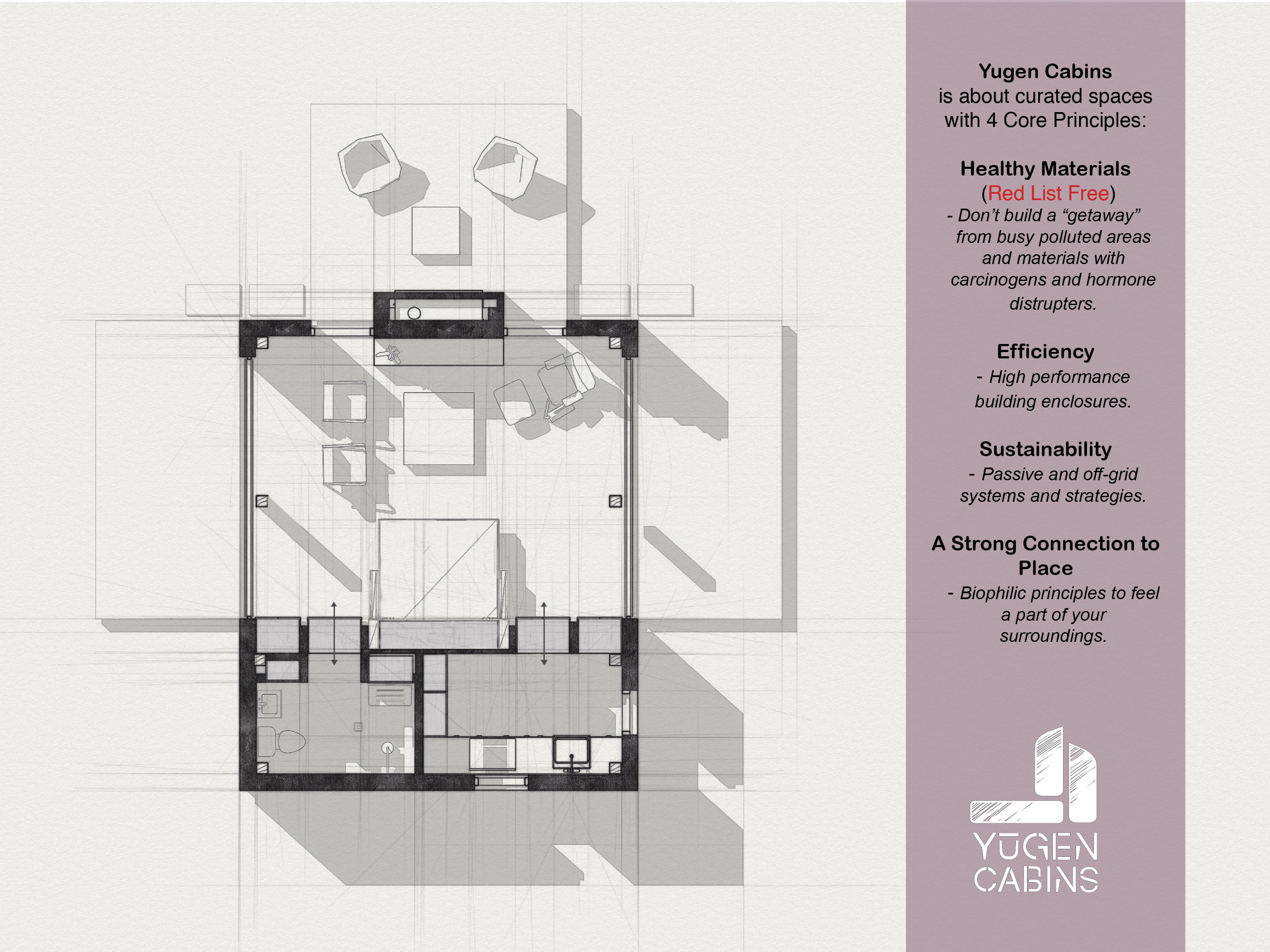 Yugen Studio ADU Cabin Design Drawings: Modern Cottage Blueprint 22'x26 ...