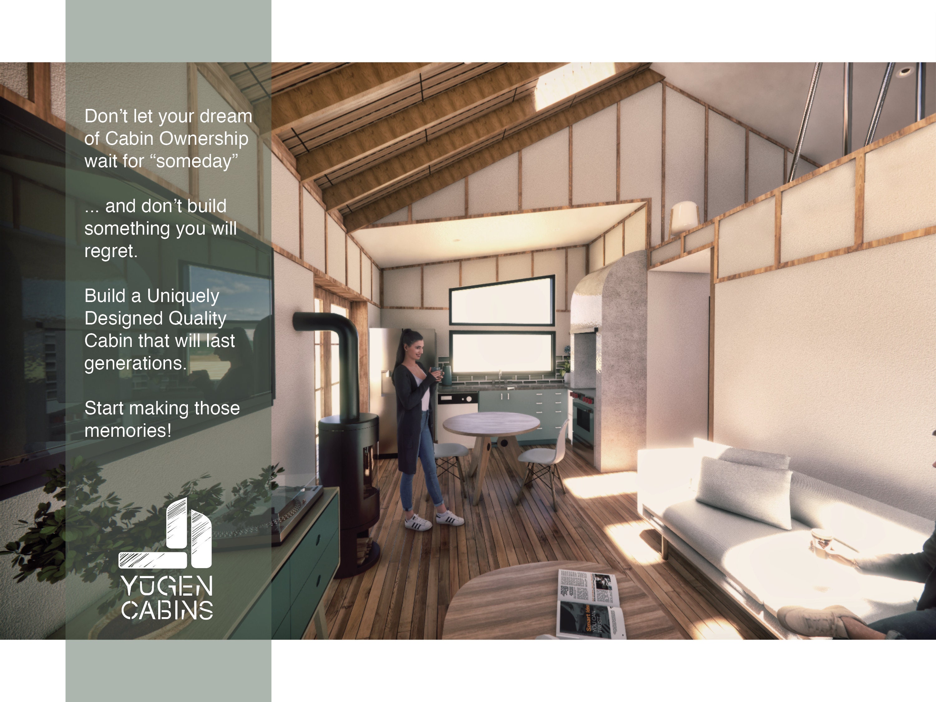 Redshift Cabin 600 Sq. Ft. Cabin Wtih Bunk Loft Design Drawings Plan ...