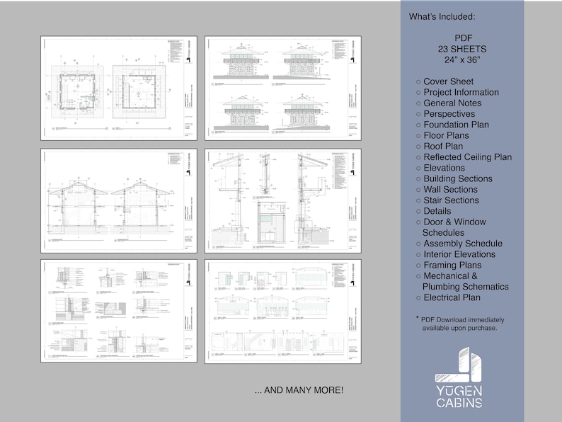 Smokey's Cabin DIY Bundle Architectural Plans: 20x20 Cottage With ...