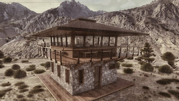 Fire Lookout House Plans 3 Bedroom Single Story Mountain Home With