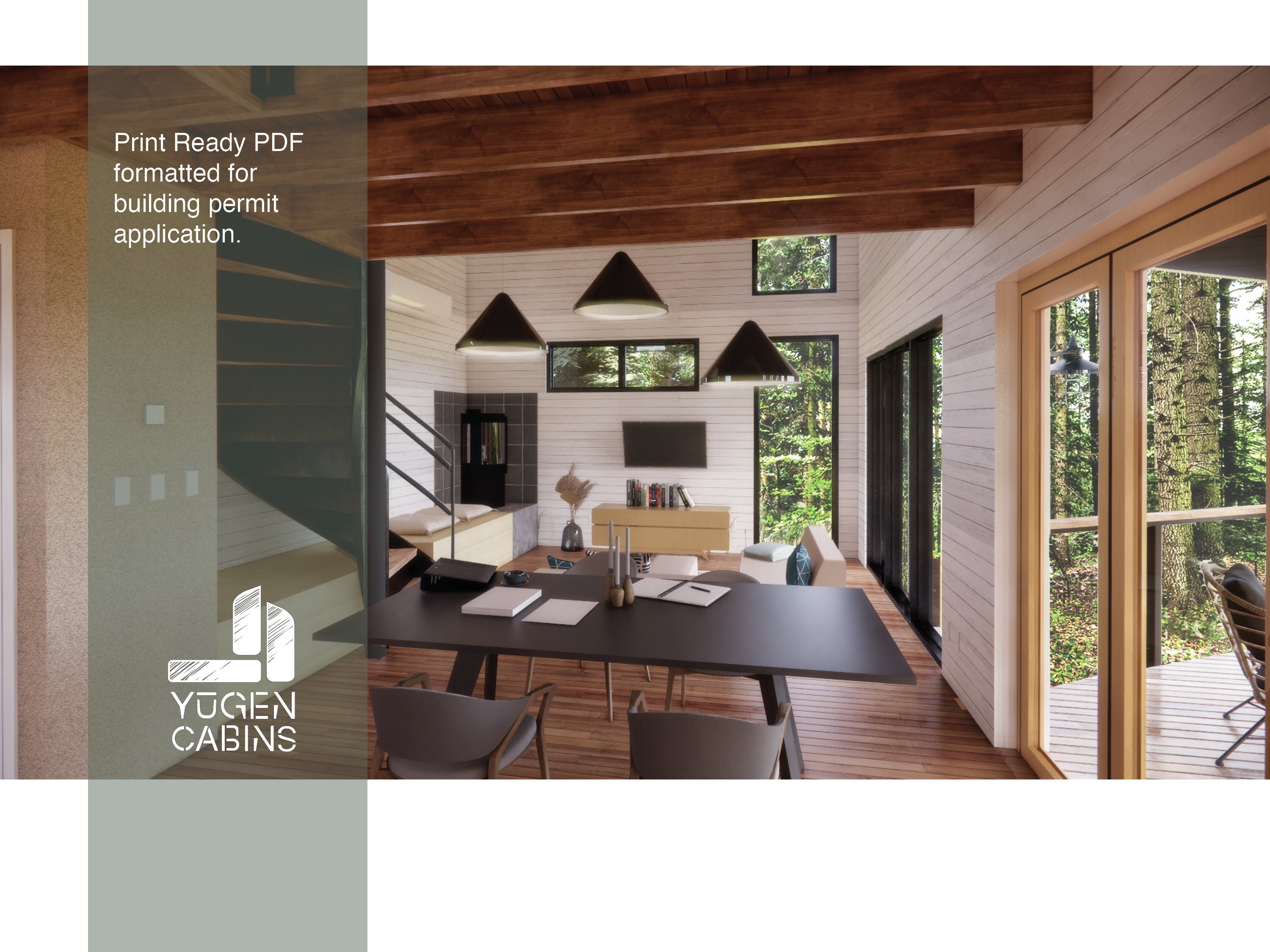 Tilt Loft- Hillside Cabin Plans: 1000 SF Modern Loft Cottage PDF ...