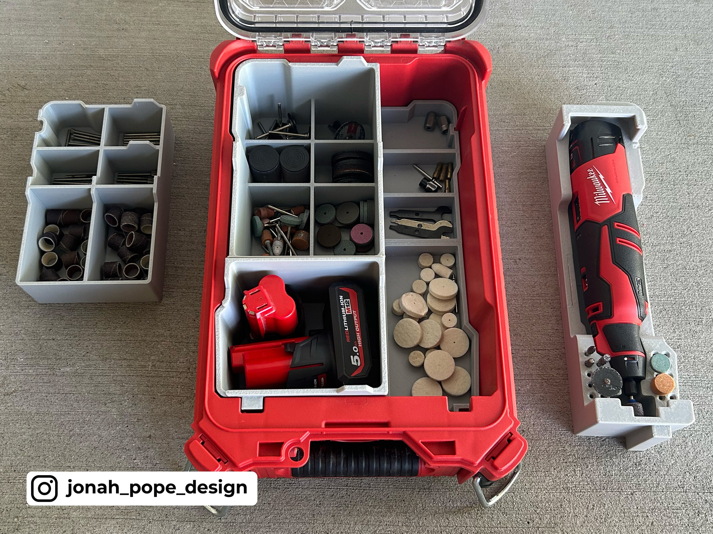 M12 Brushless Dremel Insert for Milwaukee Packout Compact Organizer ...