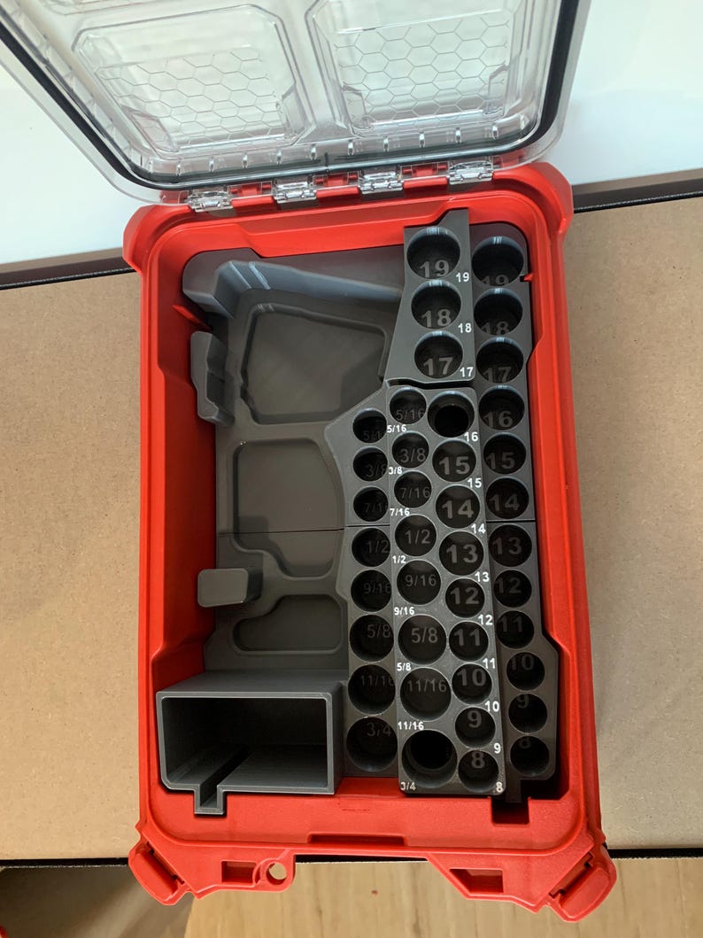 M12 Gen 2 Stubby Impact 3/8 Socket Set Insert for Milwaukee Packout ...