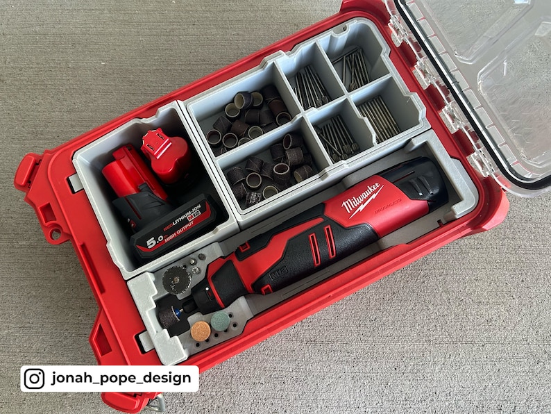 M12 Brushless Dremel Insert for Milwaukee Packout Compact Organizer ...