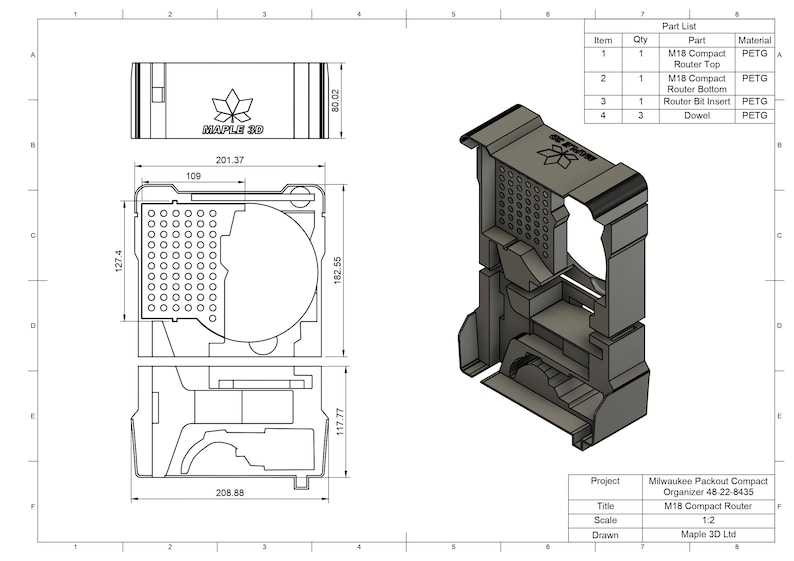 Milwaukee M18 Router Packout Insert .STL 3D File - Etsy