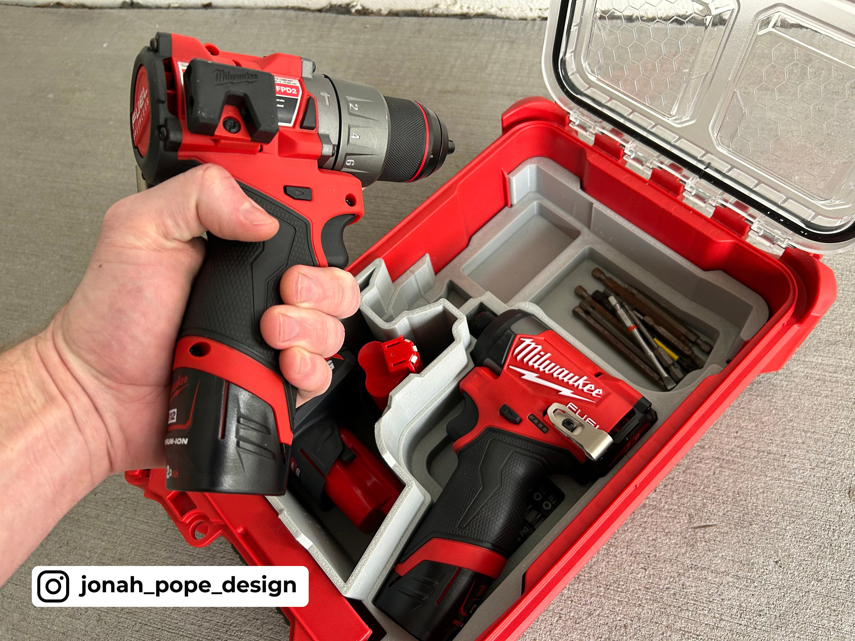 M12 Drill & Impact Gen 3 Insert for Milwaukee Packout Compact Organizer ...
