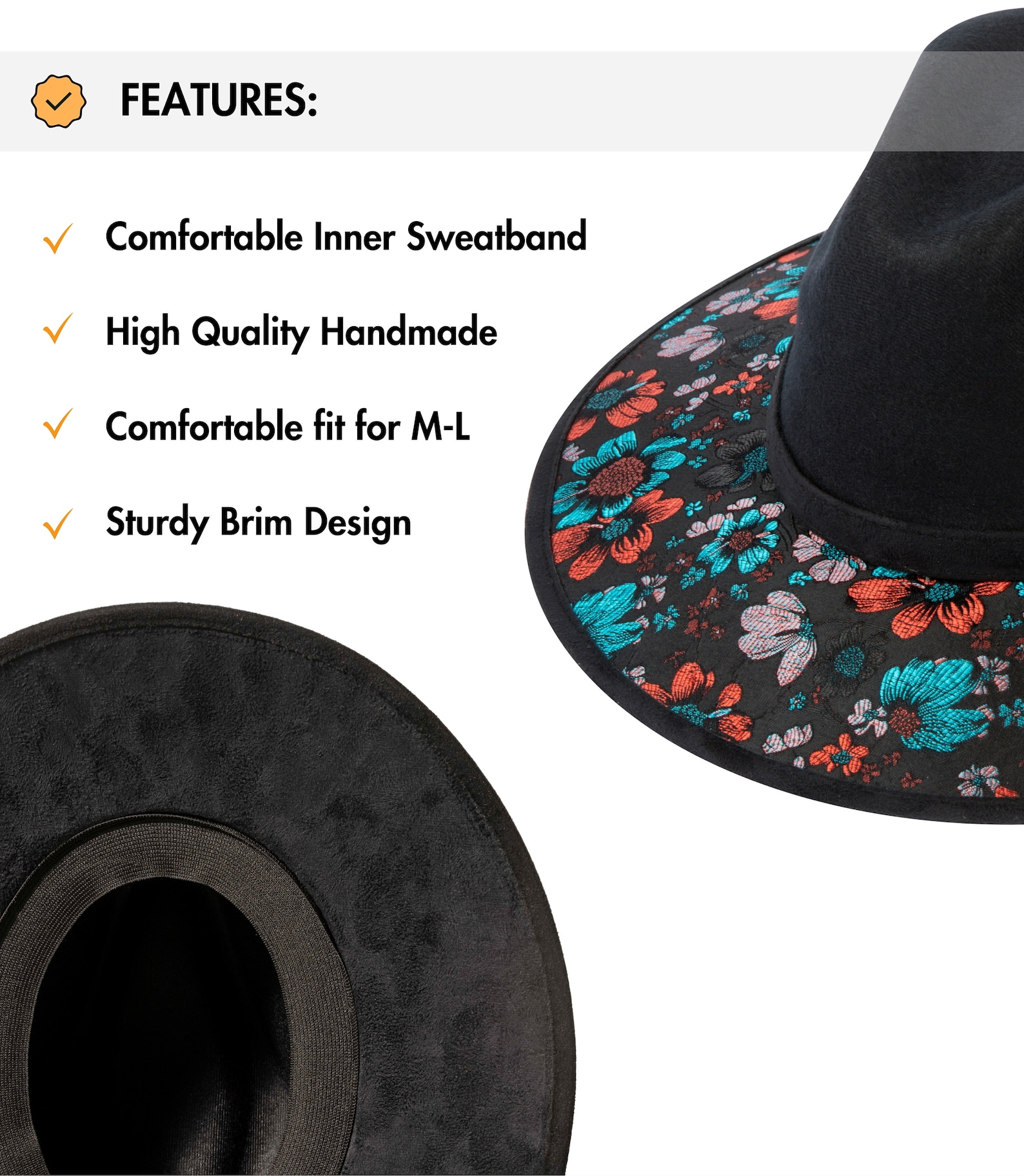 Velorosso - Floral Fedora Hat for Women, Womens Dress Hat, Fashionable ...