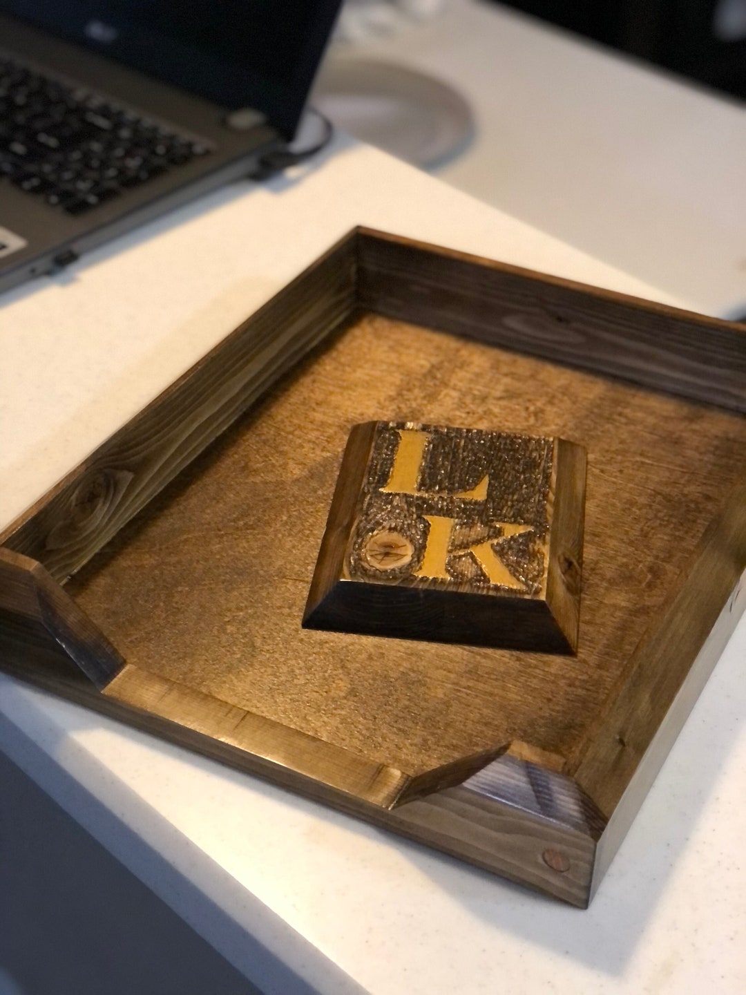 Wood Paper Tray With Custom Engraved Paperweight - Etsy