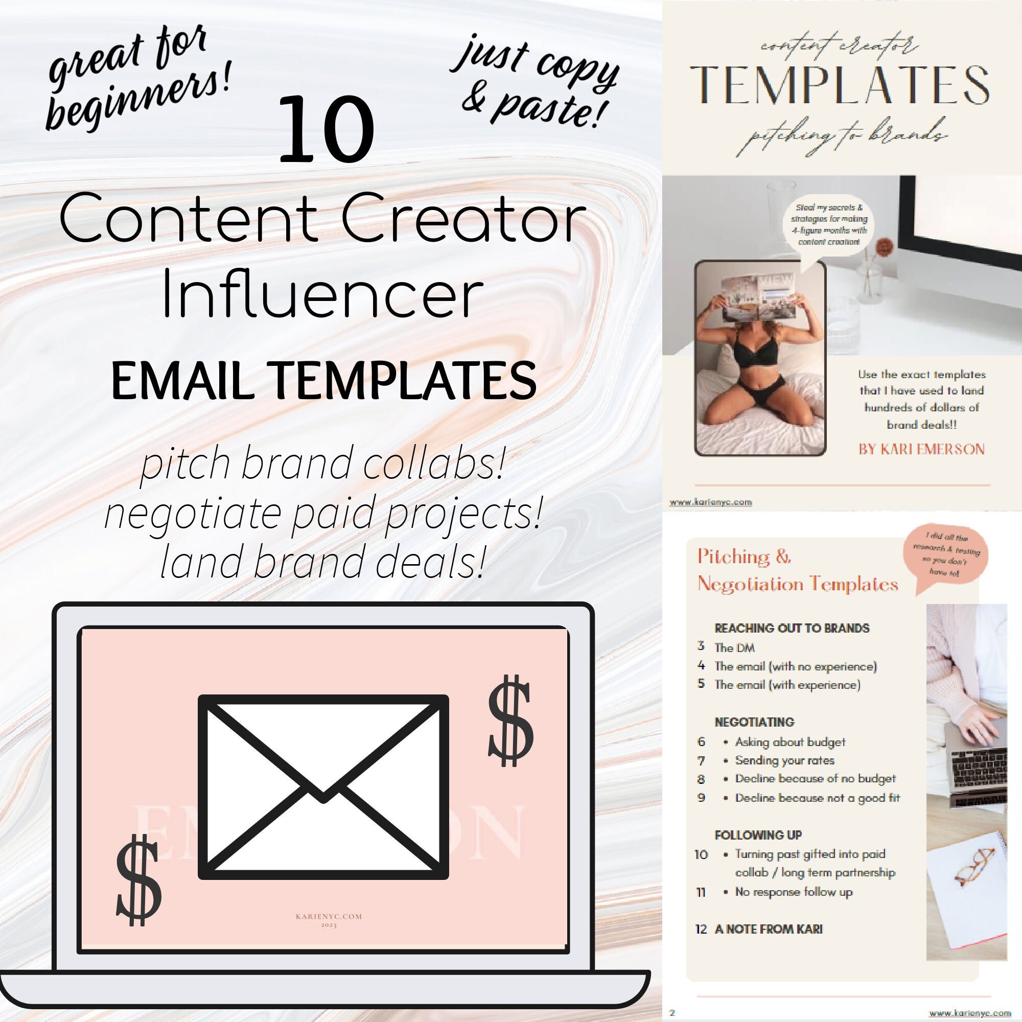 Content Creator 10 Email Templates: Pitching Brand Deals - Etsy