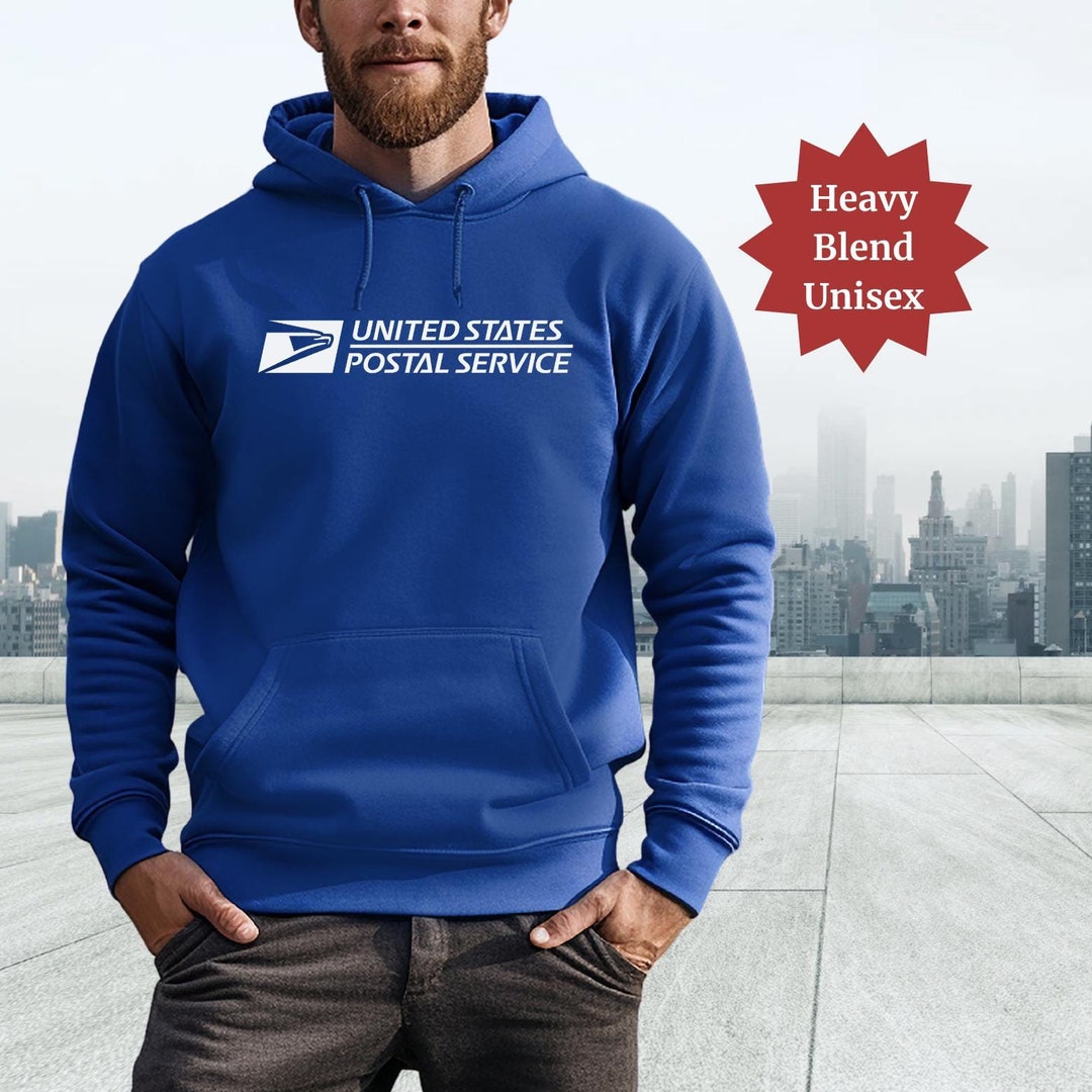 USPS Logo Hoodie, Heavy Blend Unisex Sweatshirt, USPS Printed Pullover ...