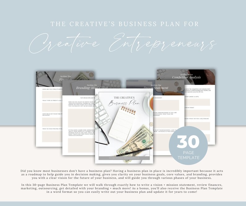 Business Plan Template Printable | Small Business Planner | Start up ...