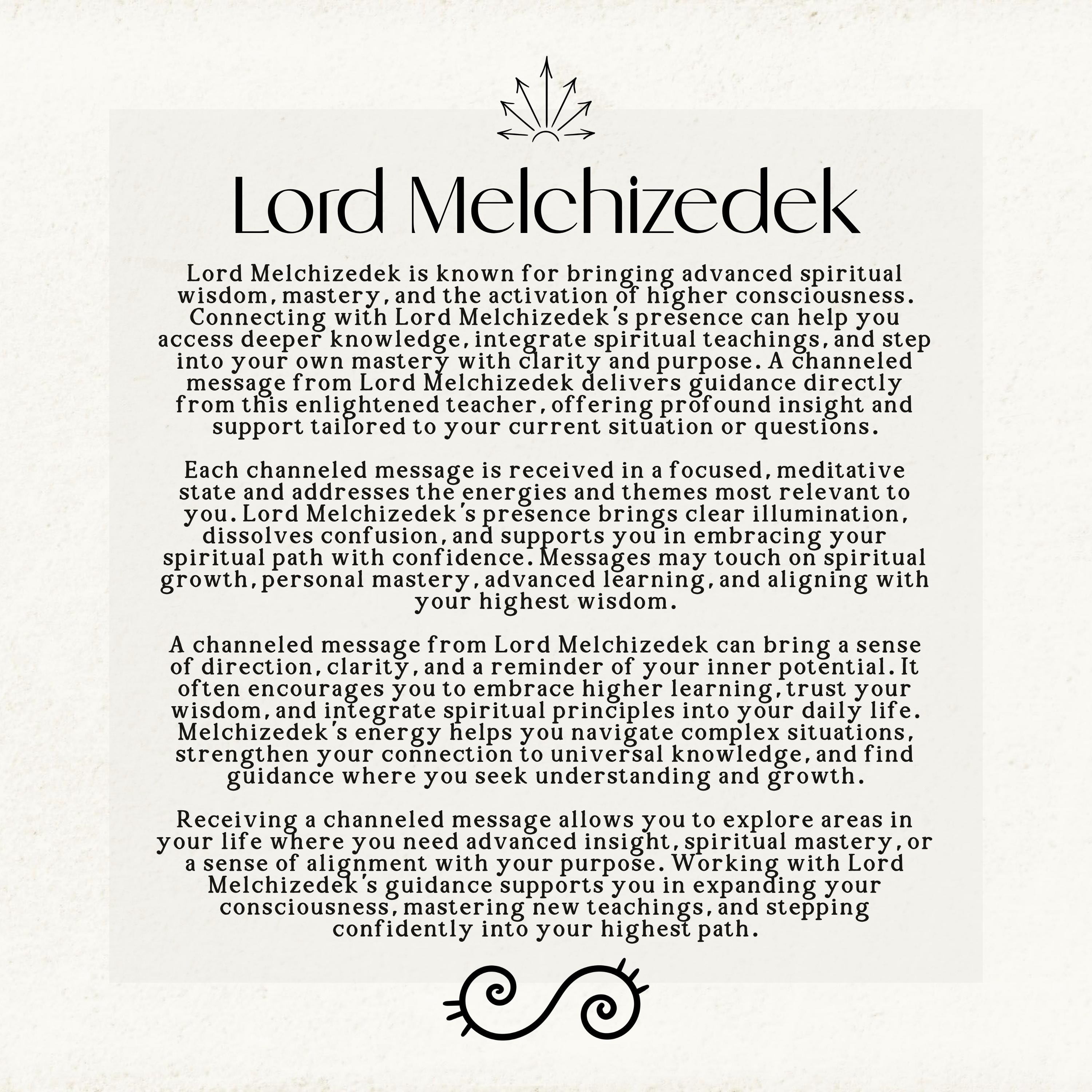 Lord Melchizedek - Channeled Messages | Spiritual Guidance From ...