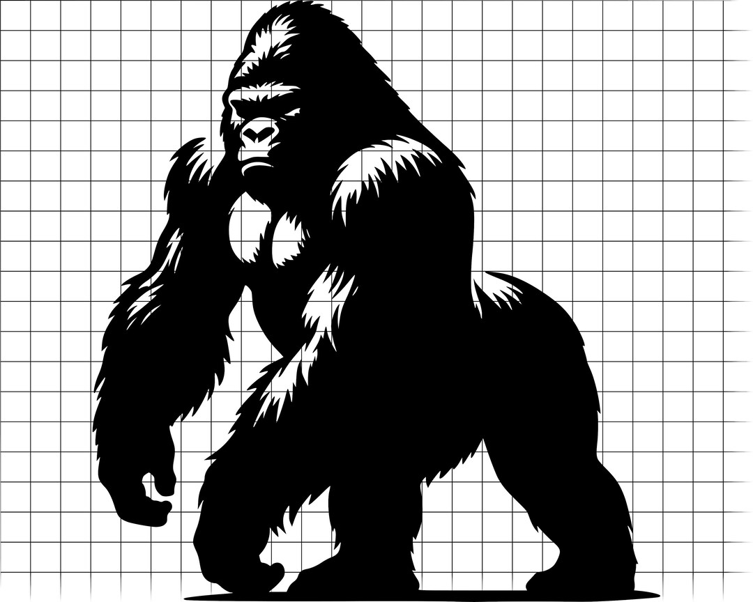 Silverback Gorilla SVG Vector Graphic svg, Png, Dxf, Eps, Pdf, Jpg ...