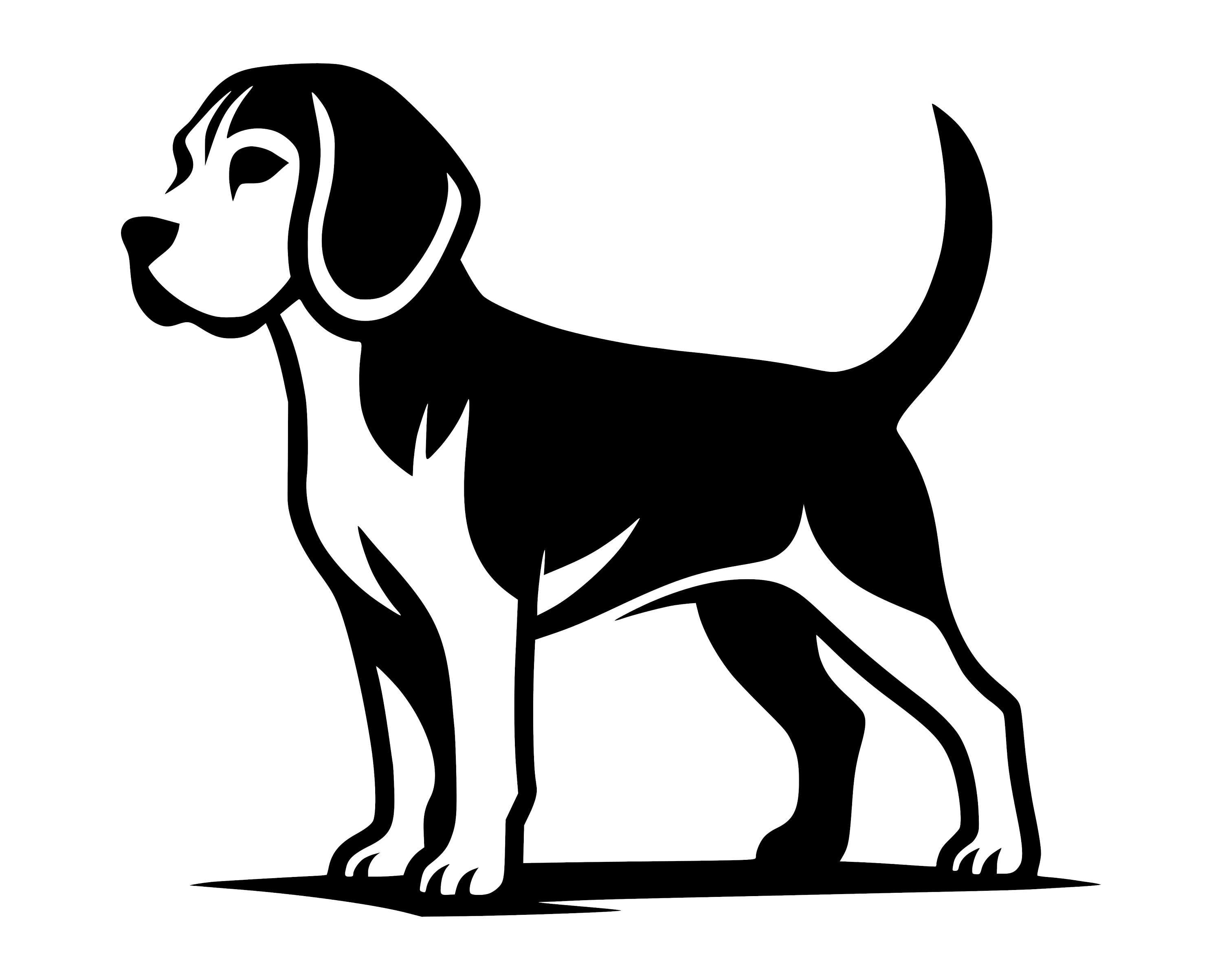 Beagle SVG Vector Graphic svg, Eps, Dxf, Pdf, Png, Jpg Instant Digital ...