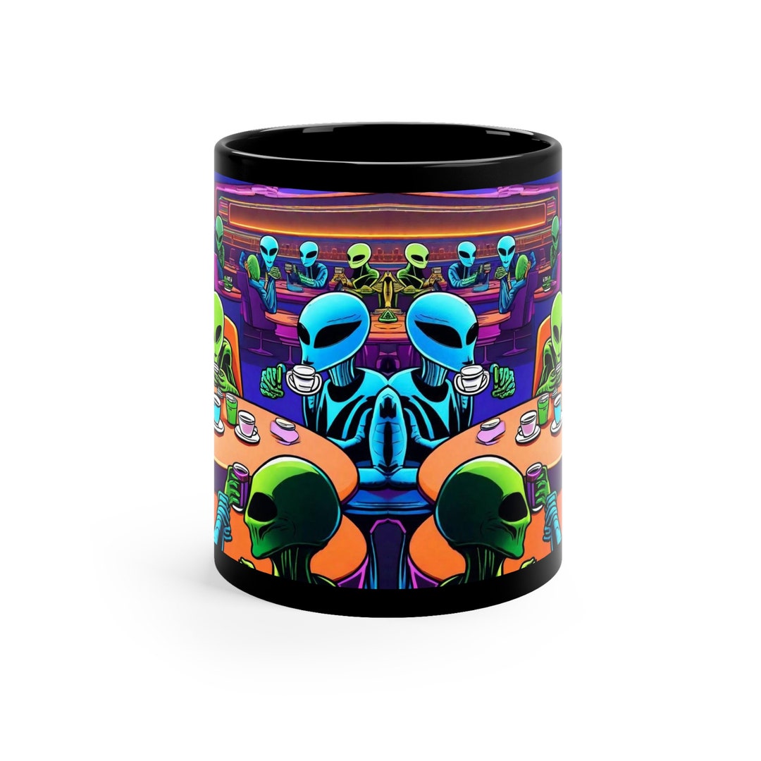 Coffee Mugs, Alien Themed Coffee Mug, Extraterrestrial Beverage Cup ...