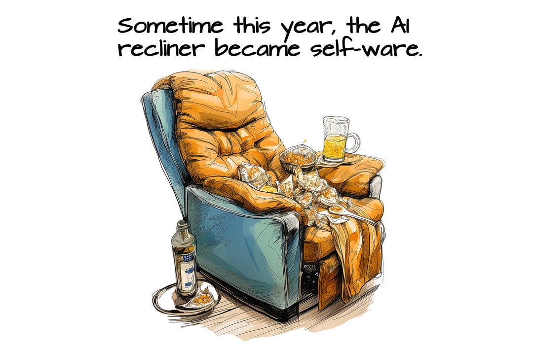 Greeting Card AI Recliner Snacks Beer Sports Funny for Him Anniversary ...