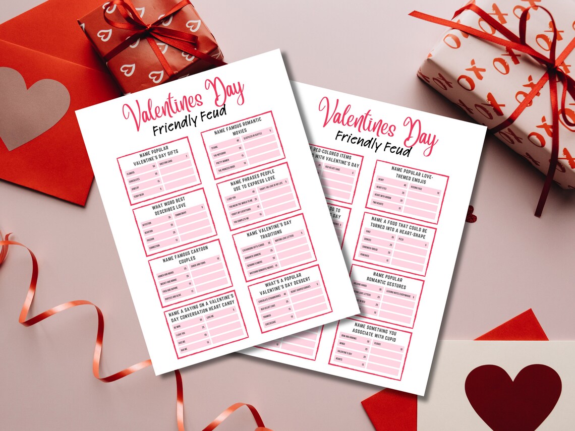 Valentine's Day Friendly Feud Game | Valentine's Day Party Game ...