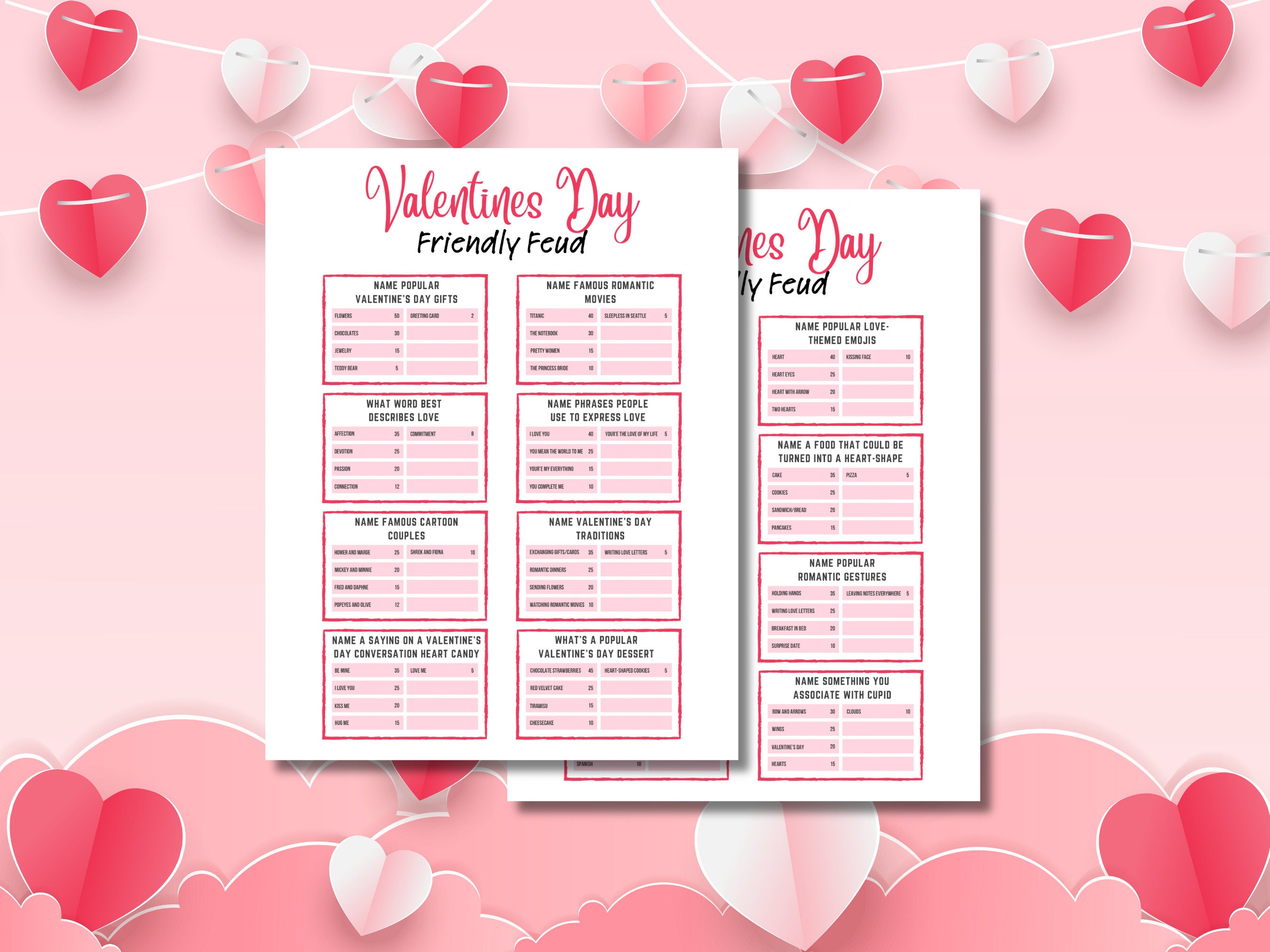 Valentine's Day Friendly Feud Game | Valentine's Day Party Game ...