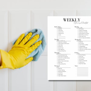 Weekly Cleaning Checklist | Weekly House Chores | Cleaning Schedule ...