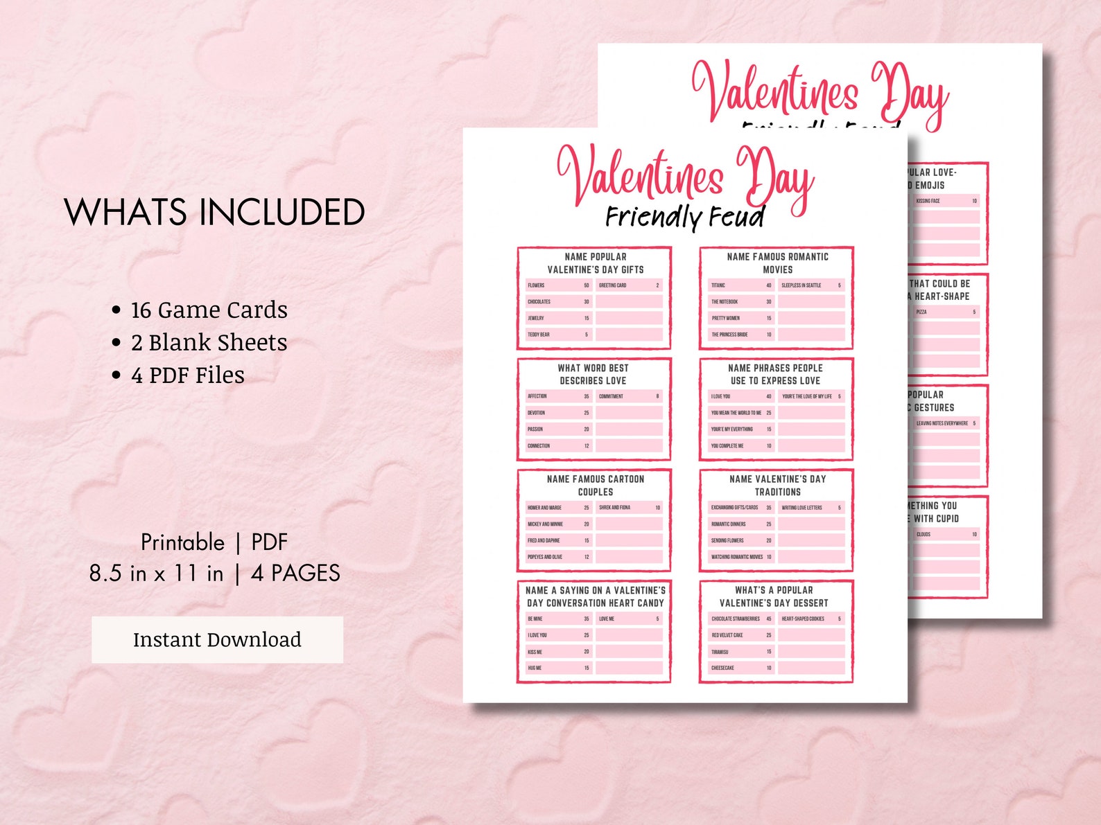 Valentine's Day Friendly Feud Game | Valentine's Day Party Game ...