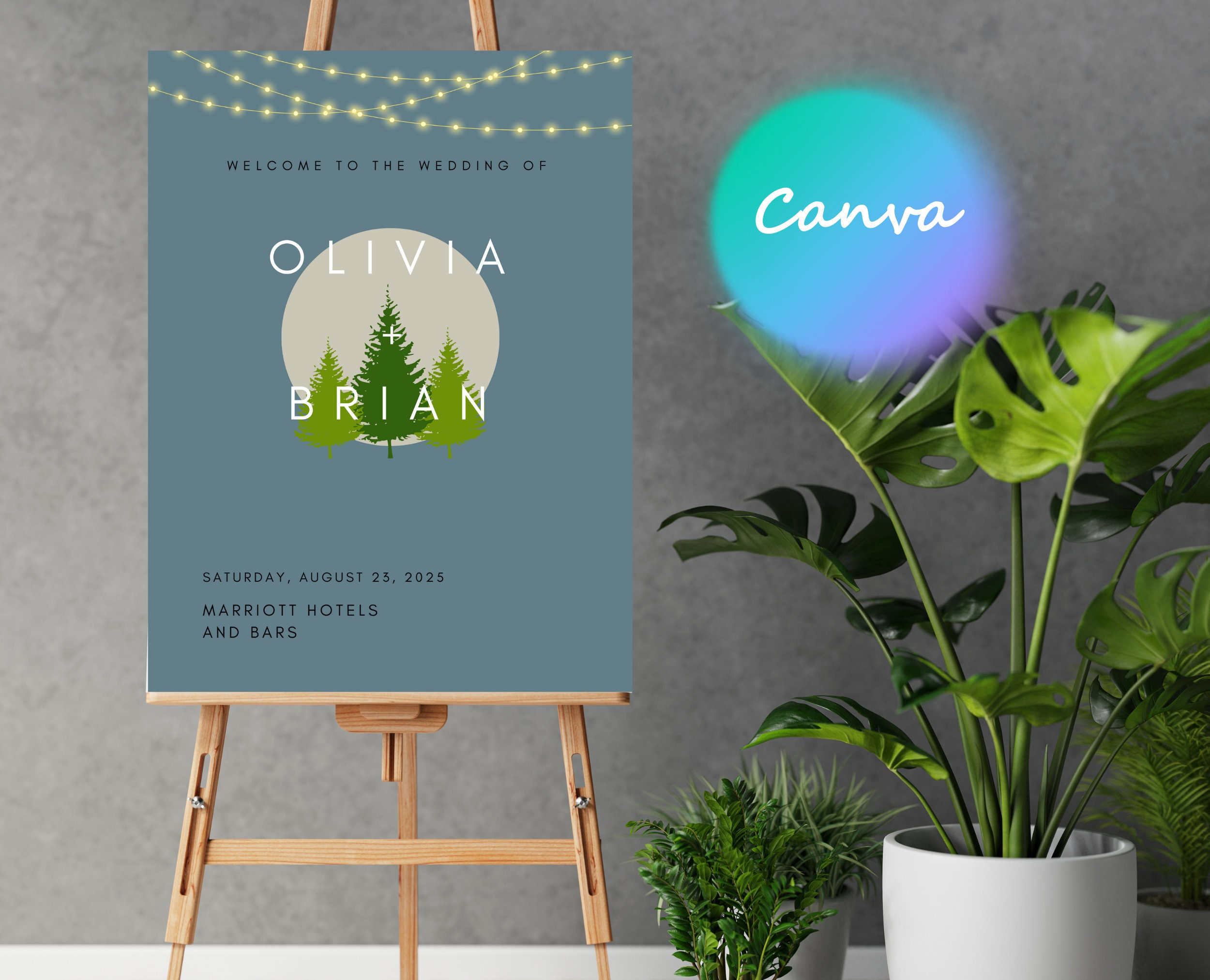 Welcome Wedding Sign Template | Nature Welcome Sign | Forest Wedding ...