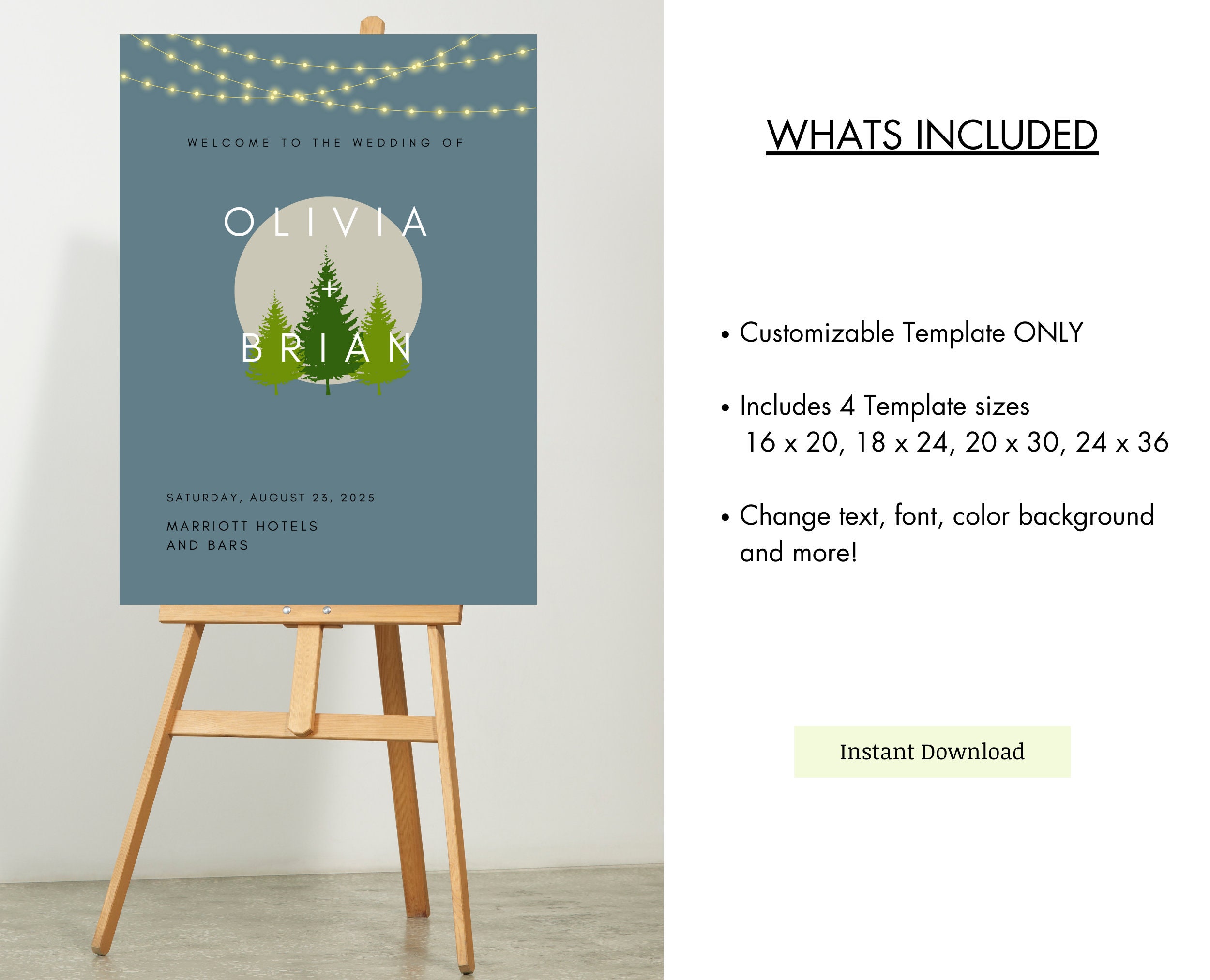 Welcome Wedding Sign Template | Nature Welcome Sign | Forest Wedding ...