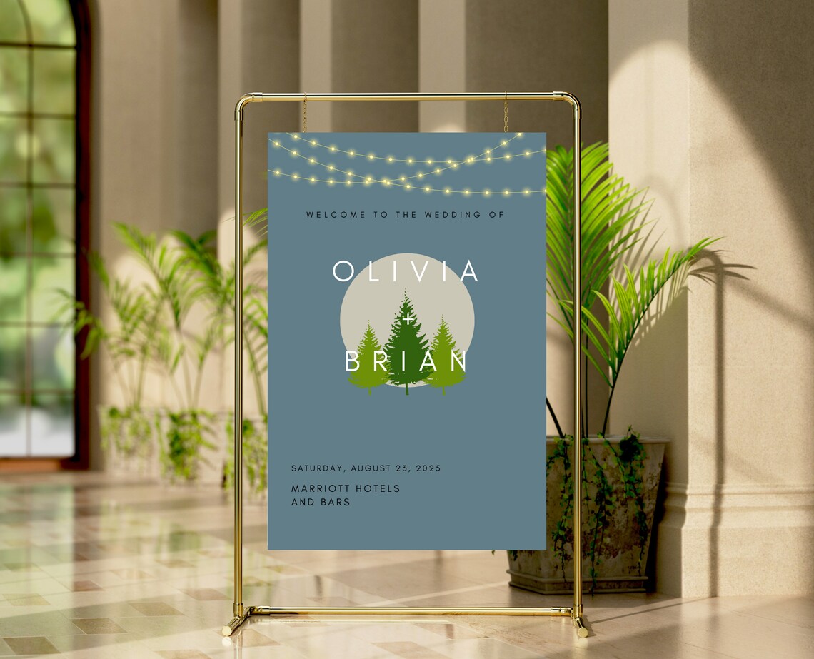 Welcome Wedding Sign Template Nature Welcome Sign Forest Wedding ...
