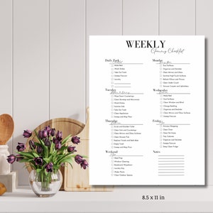 Weekly Cleaning Checklist | Weekly House Chores | Cleaning Schedule ...