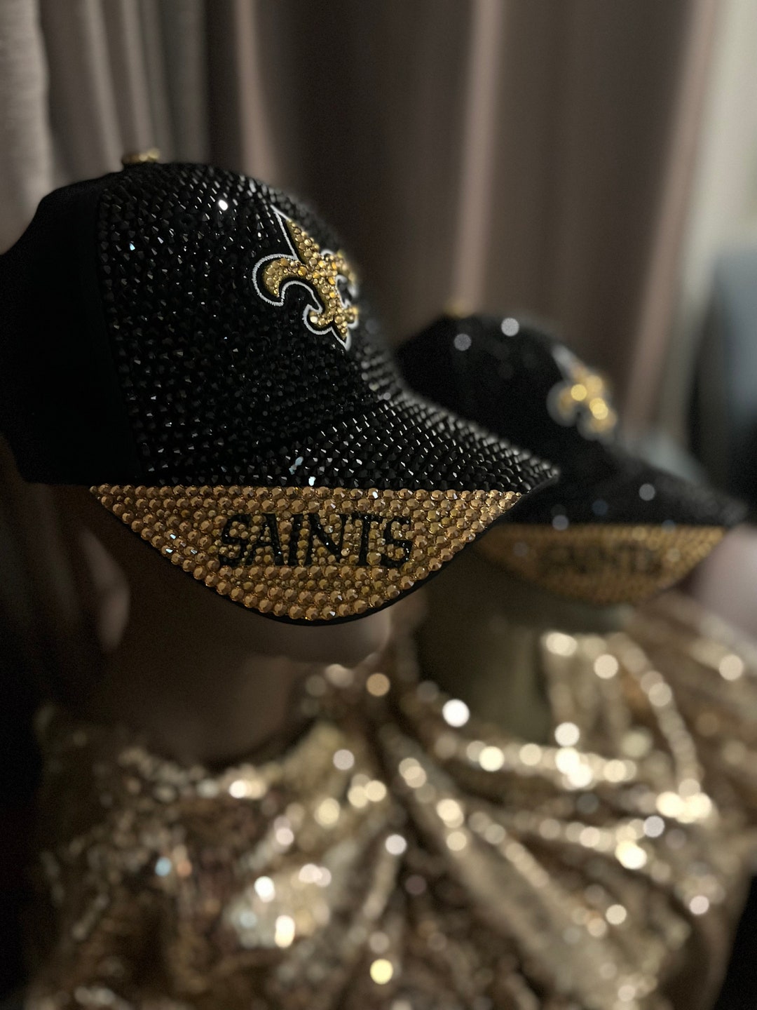 Blinged Out New Orleans Saints Baseball Cap - Etsy