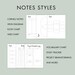Student Notes Template Pack | Minimal | Digital Download | Printable ...