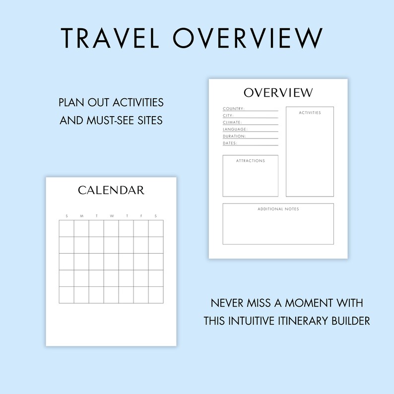 Easy and Simple Travel Planner Template | Goodnotes | Digital Download ...