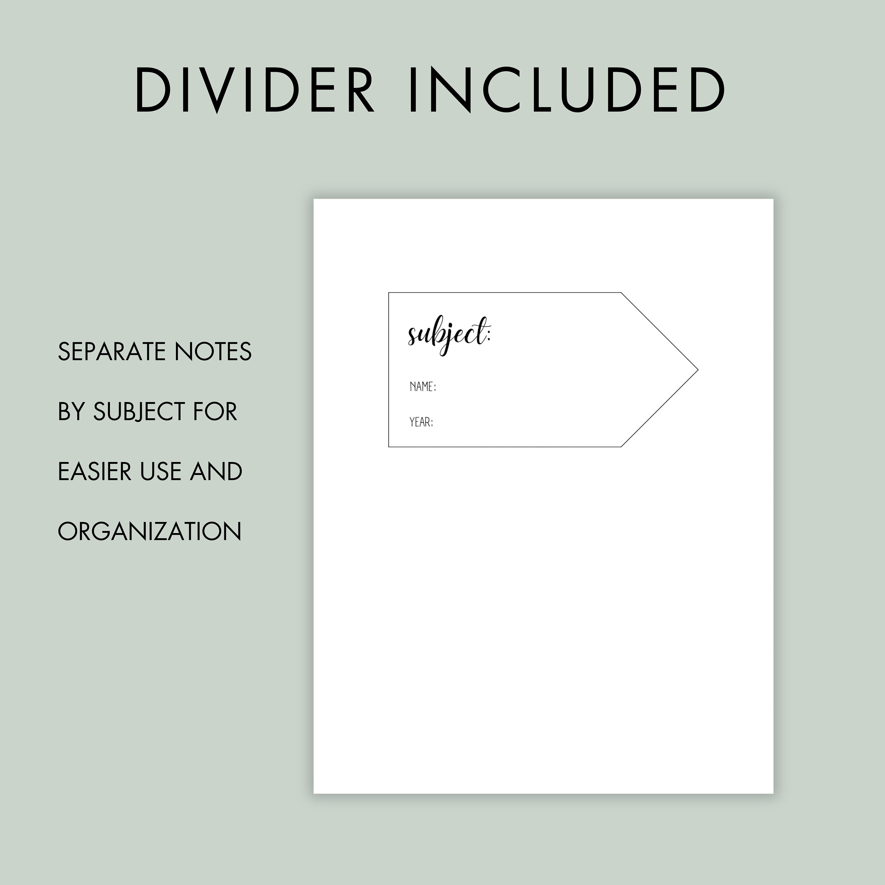 Student Notes Template Pack | Minimal | Digital Download | Printable ...