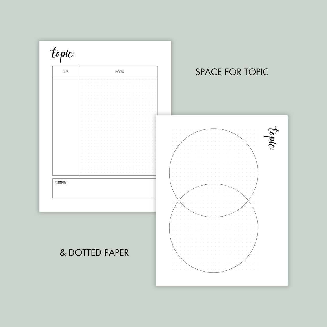 Student Notes Template Pack | Minimal | Digital Download | Printable ...