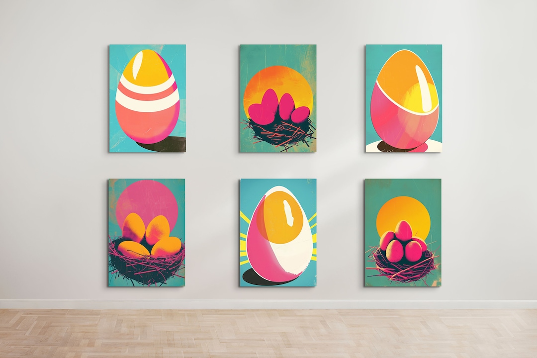 Vintage Easter Poster, Set of 6, Digital Easter Images Printing, Easter ...