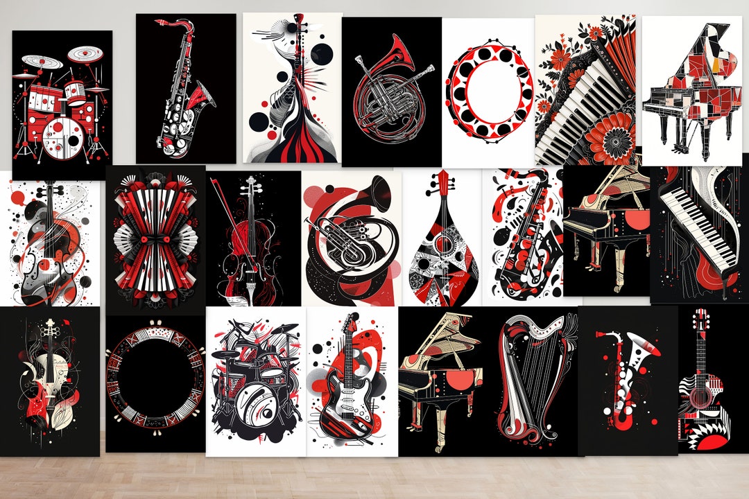 Set of 25, High Contrast Black White Red Printable Pictures for Baby ...