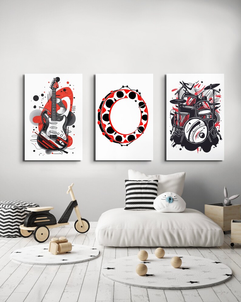 Set of 25, High Contrast Black White Red Printable Pictures for Baby ...