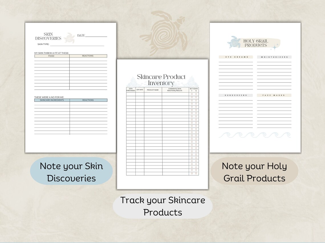 Printable Skincare Tracker, Skincare Routine, Acne Guide, Digital ...